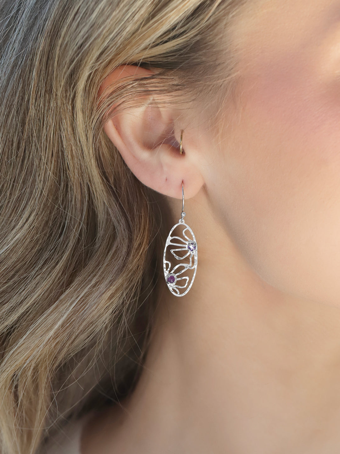 Zoe Earrings: Simply elegant floral earrings. Precious metal; colorful ...