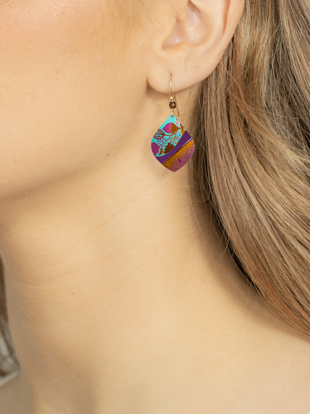 Lani Earrings - Everyday-elegant earrings are hand painted in radiant ...