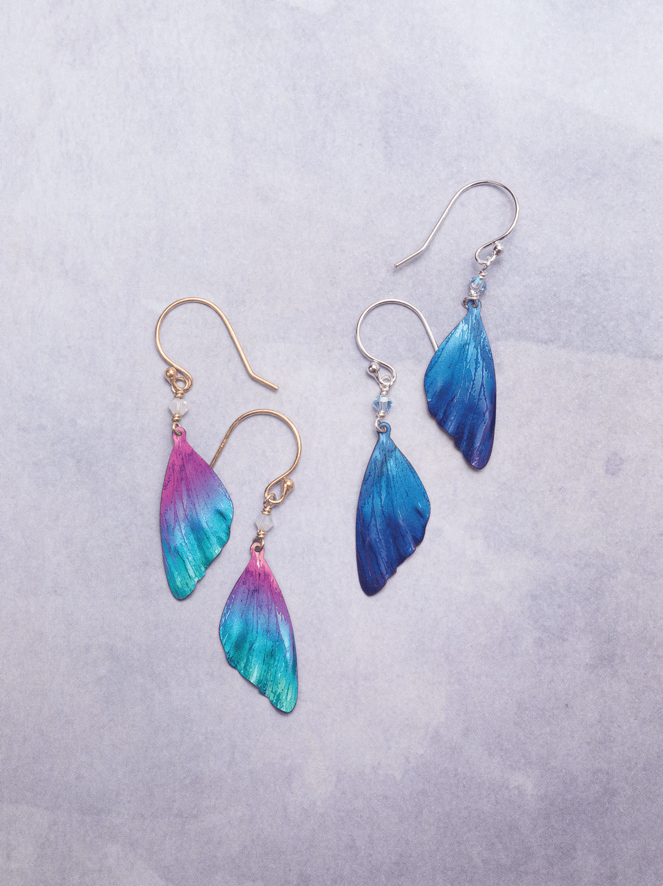 Flutterby Earrings - Niobium butterfly wing earrings. – Holly Yashi